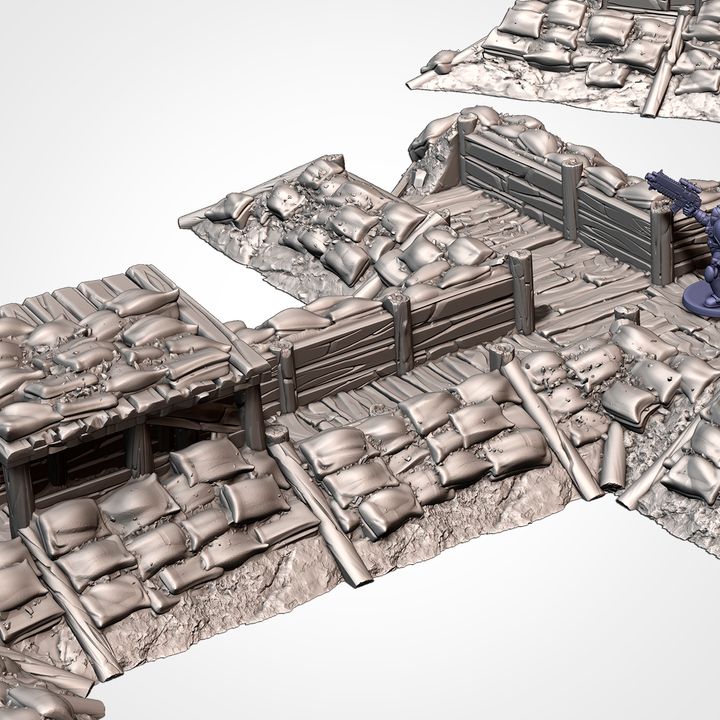3D Printable MODULAR TRENCHES WWII by Txarli Factory
