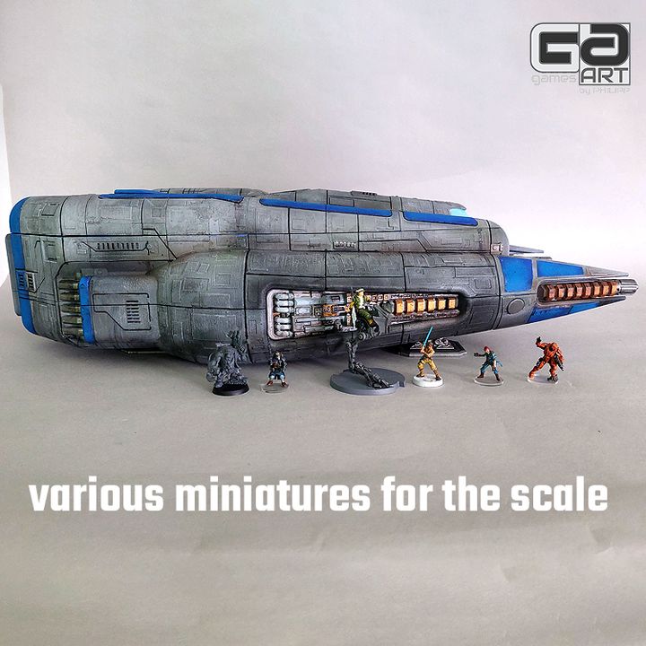 3D Printable Aeon Eagle - Cosmic Commerce Cruiser - 32mm scale by ...