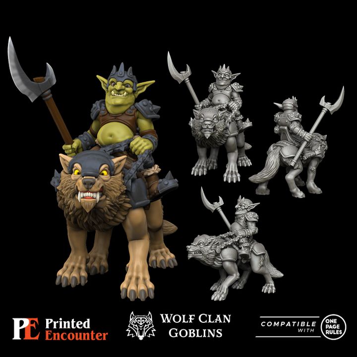 3D Printable Big Boss Goblin on Armored Wolf - Wolf Clan Goblins by ...