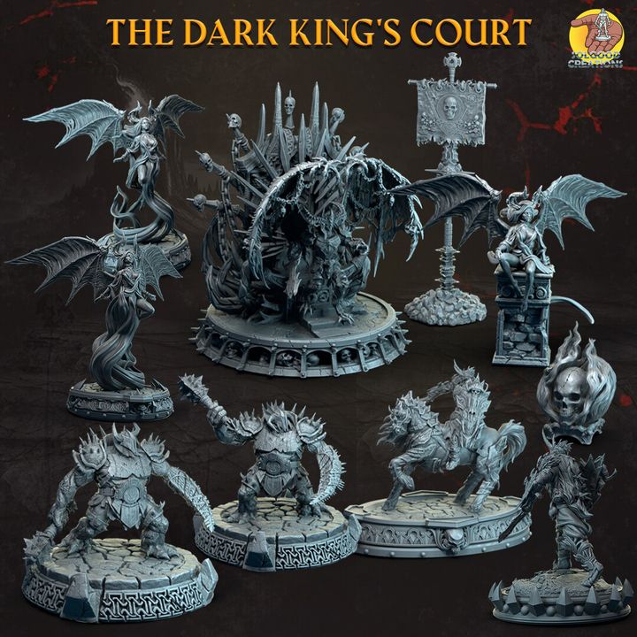 3D Printable Diorama - The Dark King's Court | Pre-Supported by SolGood Creations