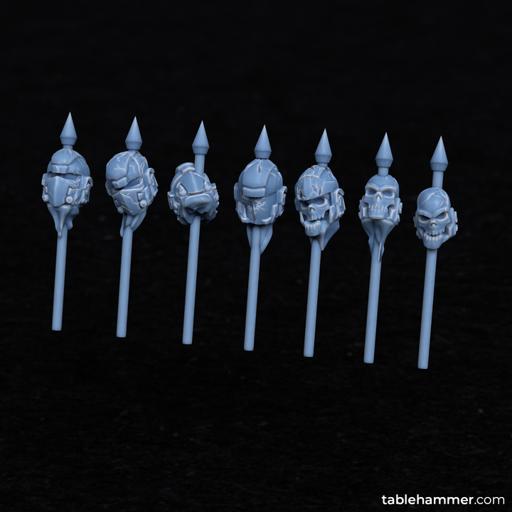 3D Printable Human super soldier pike heads (Casualties) by Tablehammer
