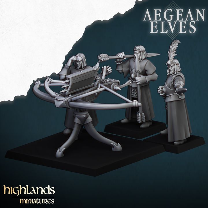 3D Printable Aegean Elves Ballista - Highlands Miniatures by Highlands ...
