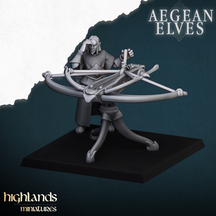 3D Printable Aegean Elves Ballista - Highlands Miniatures by Highlands ...