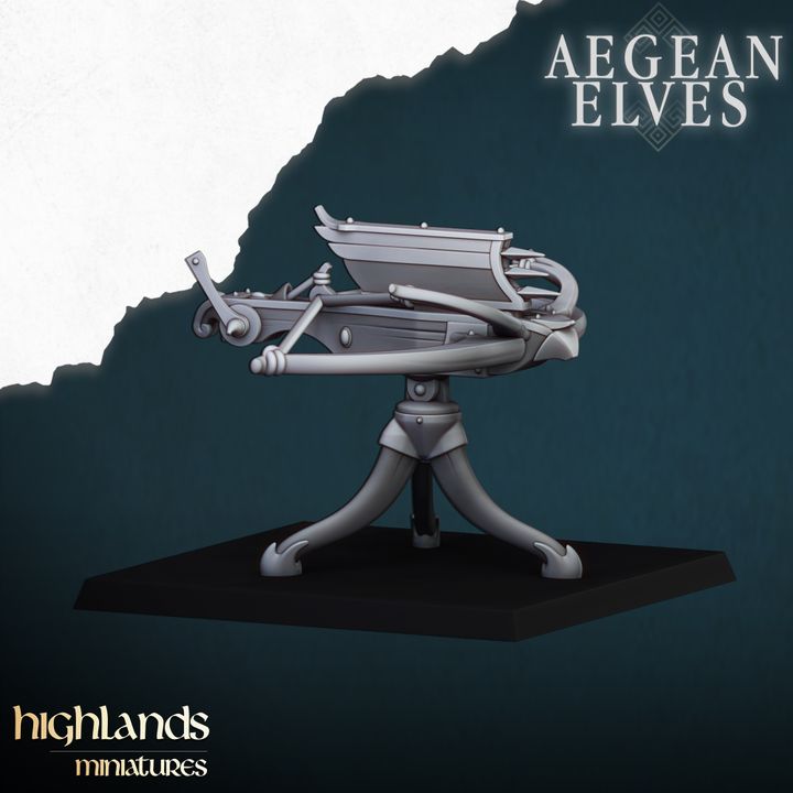 3D Printable Aegean Elves Ballista - Highlands Miniatures by Highlands ...