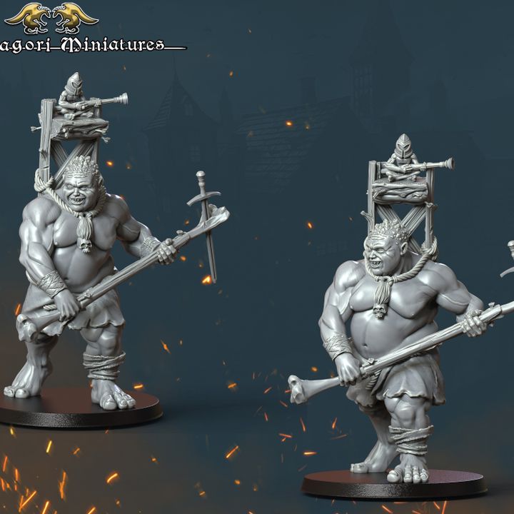 3D Printable Grey mouintain ogre by Magori Minaitures