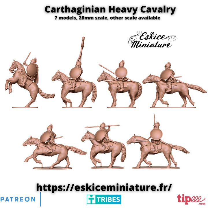 3D Printable Carthaginian Cavalry - 28mm by Eskice Miniature - Aron