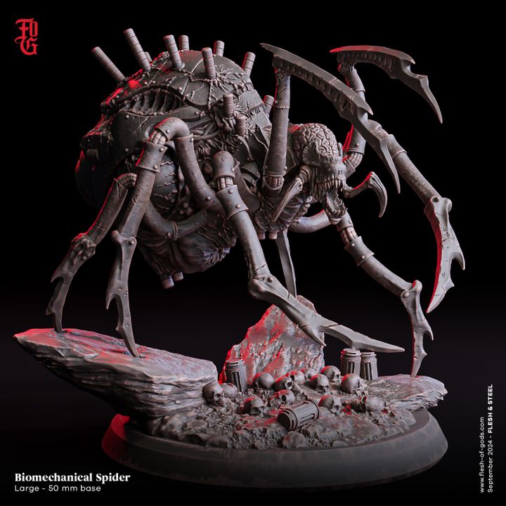 3D Printable Biomechanical Spider by Flesh of Gods