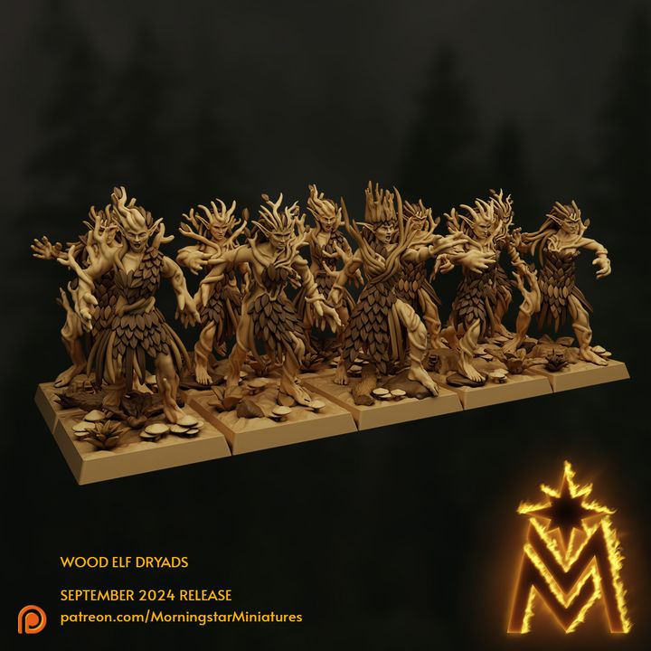 3D Printable Wood Elf Dryads | 32mm Scale Presupported Miniatures by ...