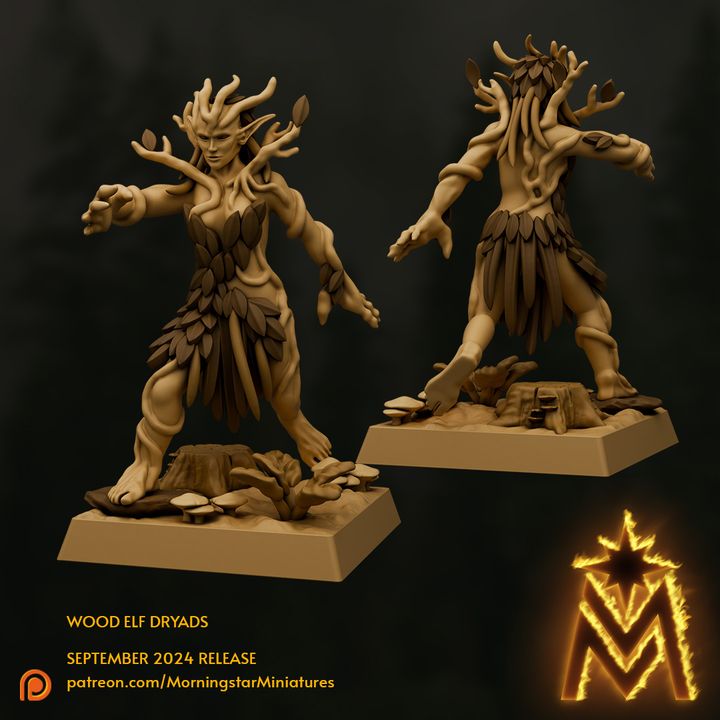 3D Printable Wood Elf Dryads | 32mm Scale Presupported Miniatures by ...
