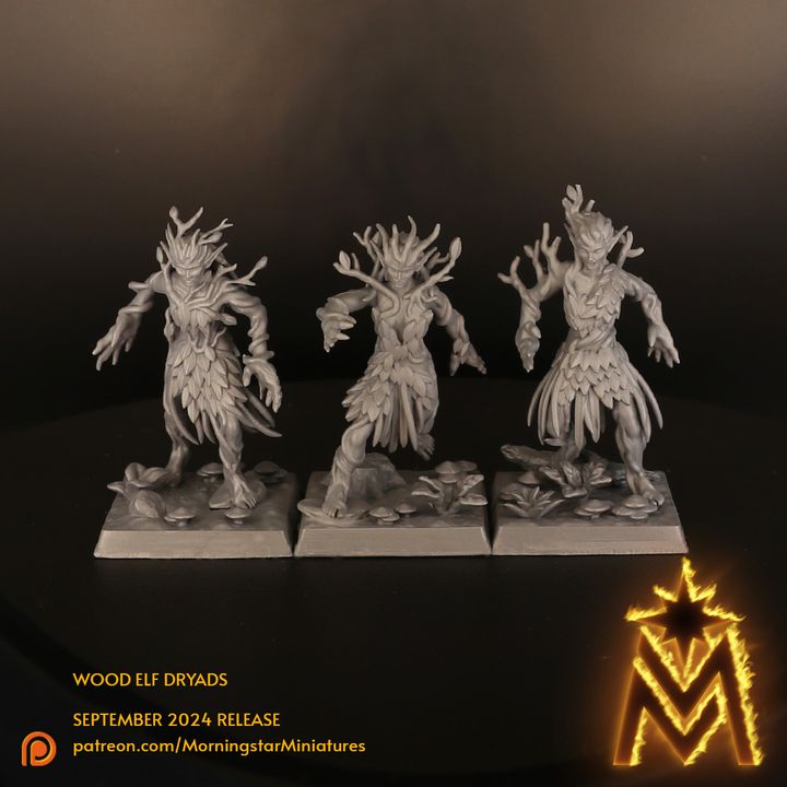 3D Printable Wood Elf Dryads | 32mm Scale Presupported Miniatures by ...