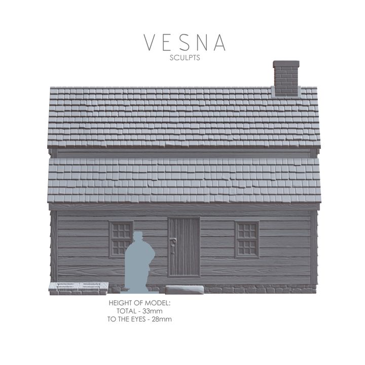 3D Printable 19TH CENTURY NORTH AMERICAN FARMHOUSE by VESNA SCULPTS