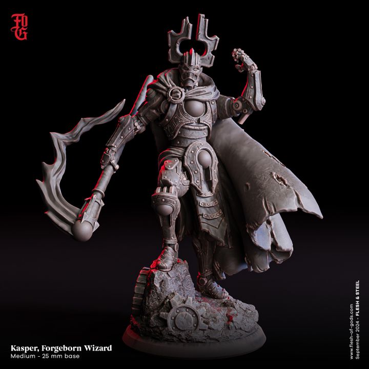 3D Printable Kasper, Forgeborn Wizard by Flesh of Gods