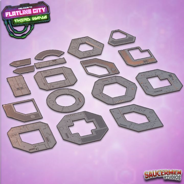 3D Printable Flatline City: Third Wave - Modular Sidewalks by Saucermen ...