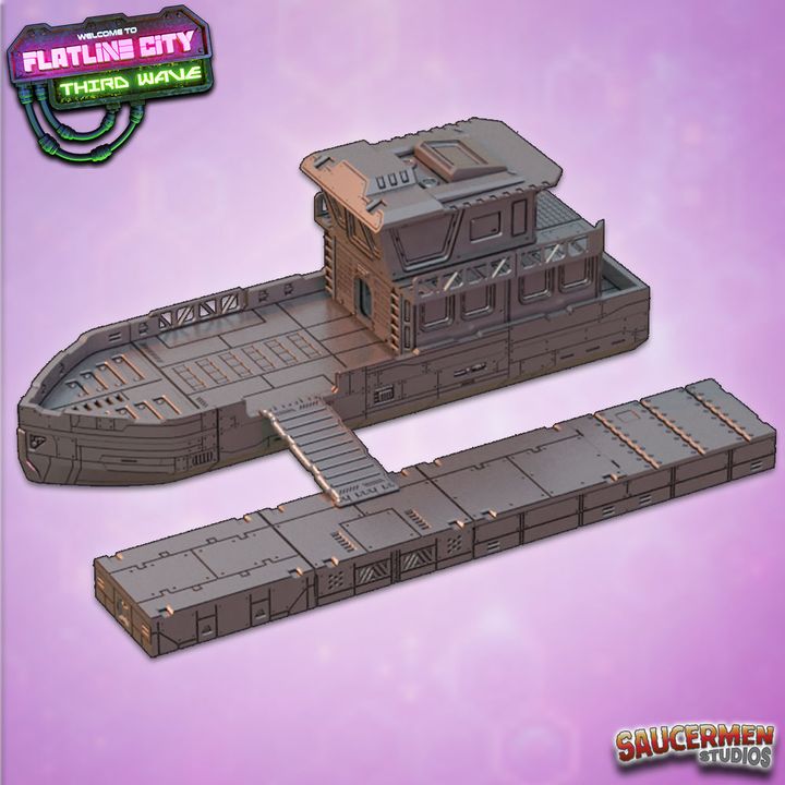 3D Printable Flatline City: Third Wave - Modular Ship & Docks by ...