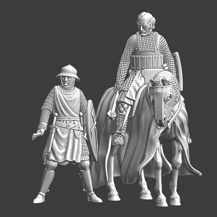 3D Printable Medieval knight with eye patch and sergeant by Northern ...