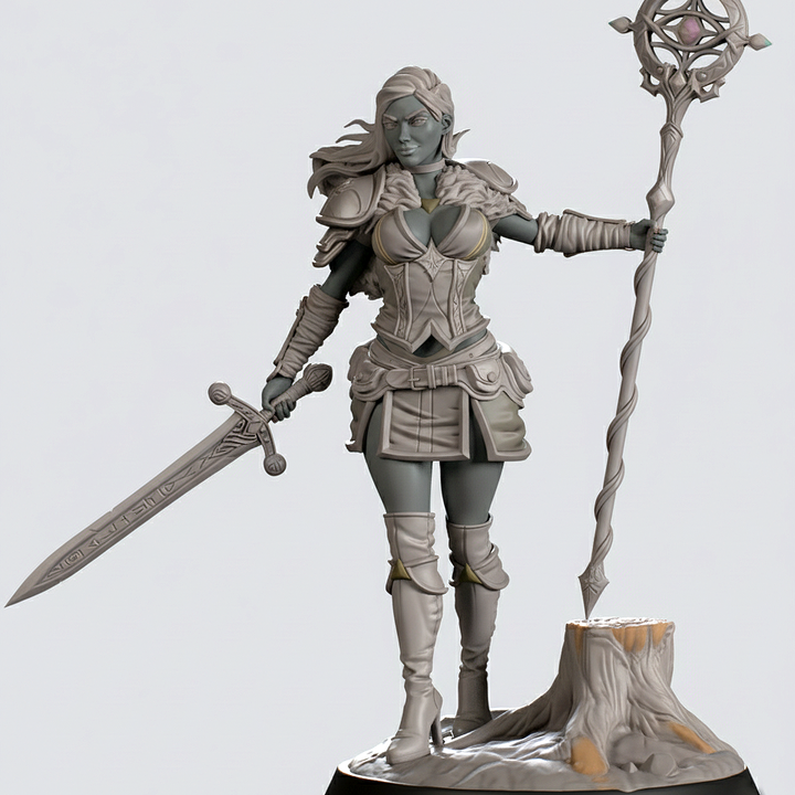 3D Printable Astrid the battle Sorceress Pose 2 by HoldMyMiniatures