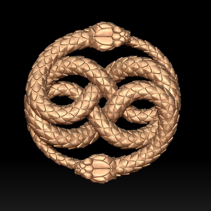 3D Printable Snake Ouroboros by Dmitrii Tishchenkov