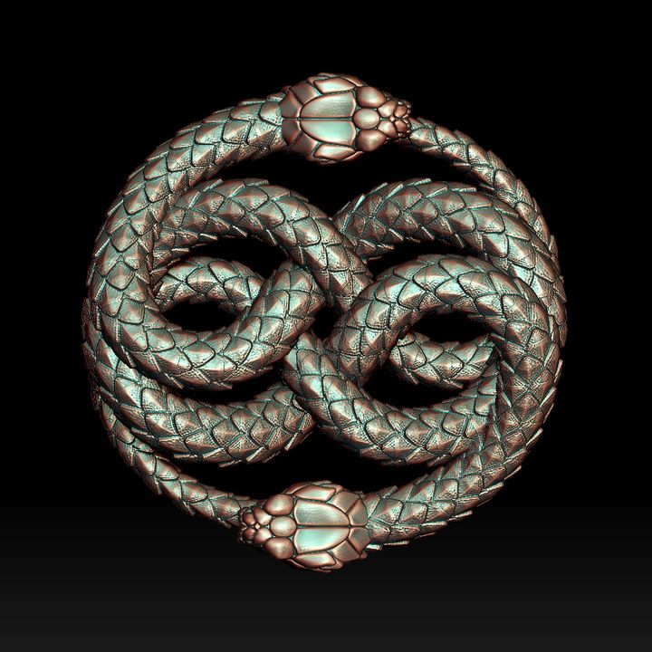 3D Printable Snake Ouroboros by Dmitrii Tishchenkov