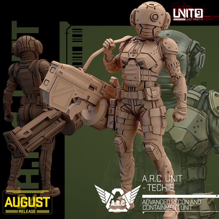 3D Printable Cyberpunk - A.R.C. Unit - Techie by UNIT9