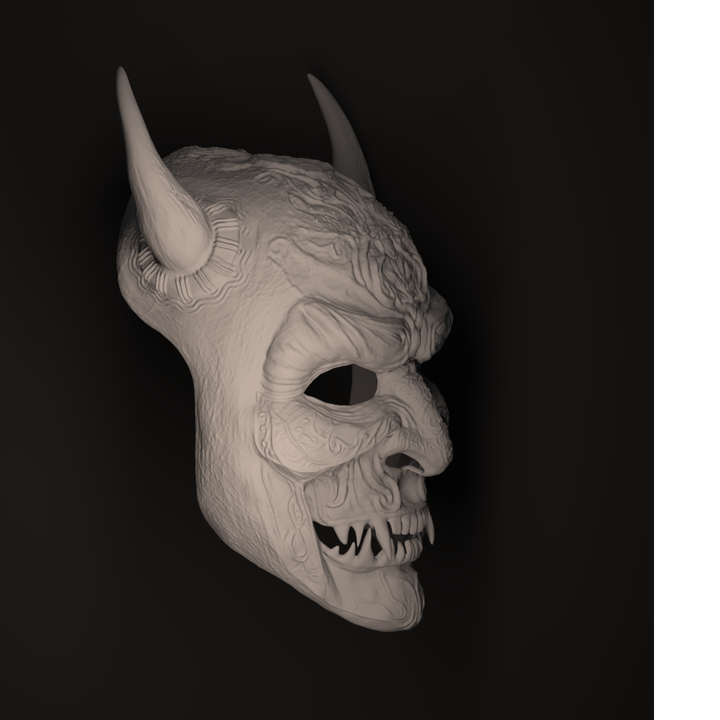3D Printable Oni Demon Mask by Feriştah Kılınç