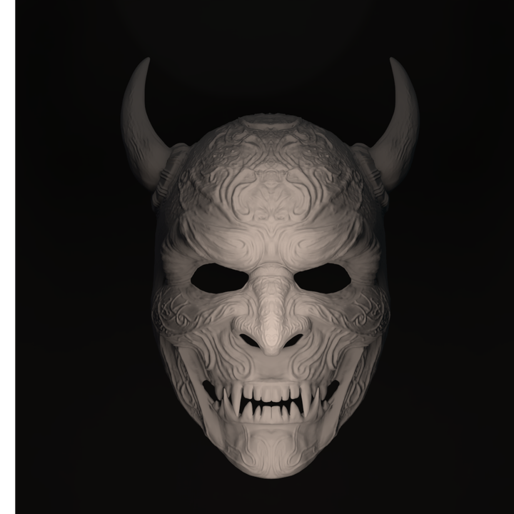 3D Printable Oni Demon Mask by Feriştah Kılınç
