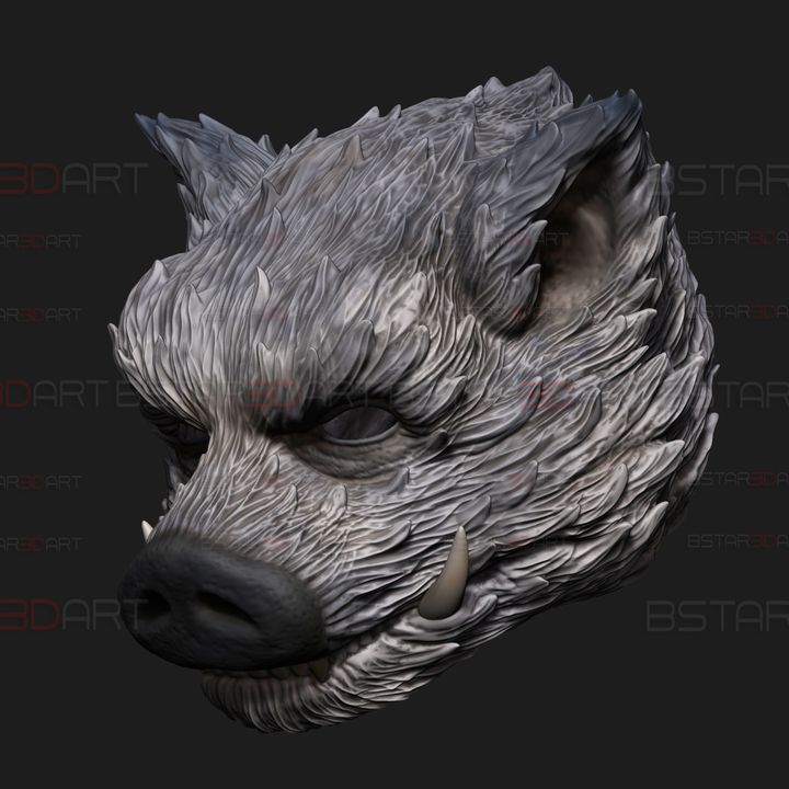 3D Printable Devil Boar Mask - Hallowen Devil cosplay - Zhu Bajie Head ...