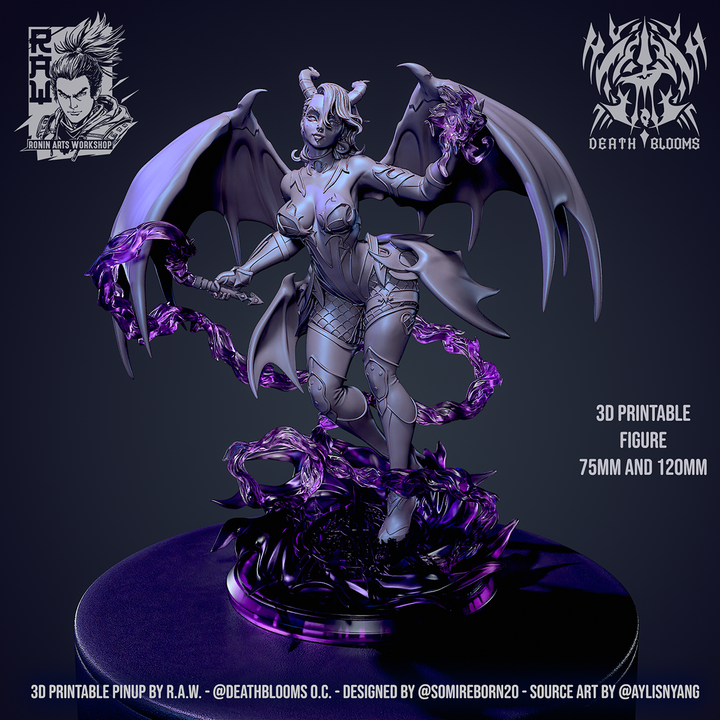 3D Printable Deathblooms - Succubus Pin-Up by Ronin Arts Workshop