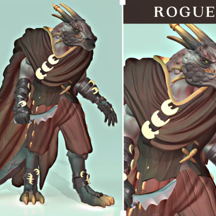 3D Printable Dragonborn Rogue by M3DM