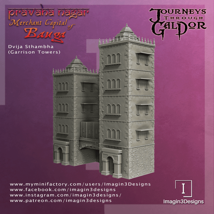 3D Printable Dvija Sthambha - Garrison Towers by Imagin3Designs