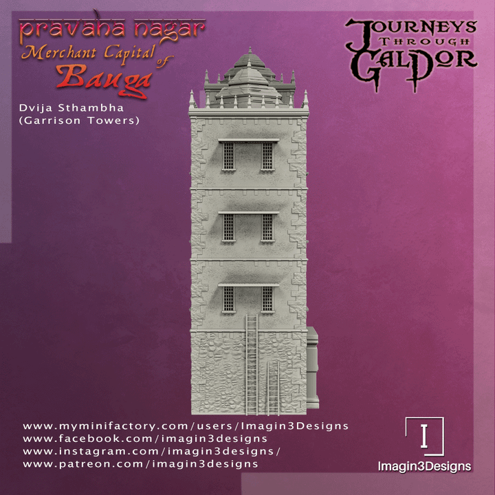 3D Printable Dvija Sthambha - Garrison Towers by Imagin3Designs
