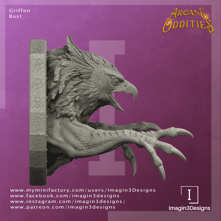 3D Printable Griffon Bust by Imagin3Designs