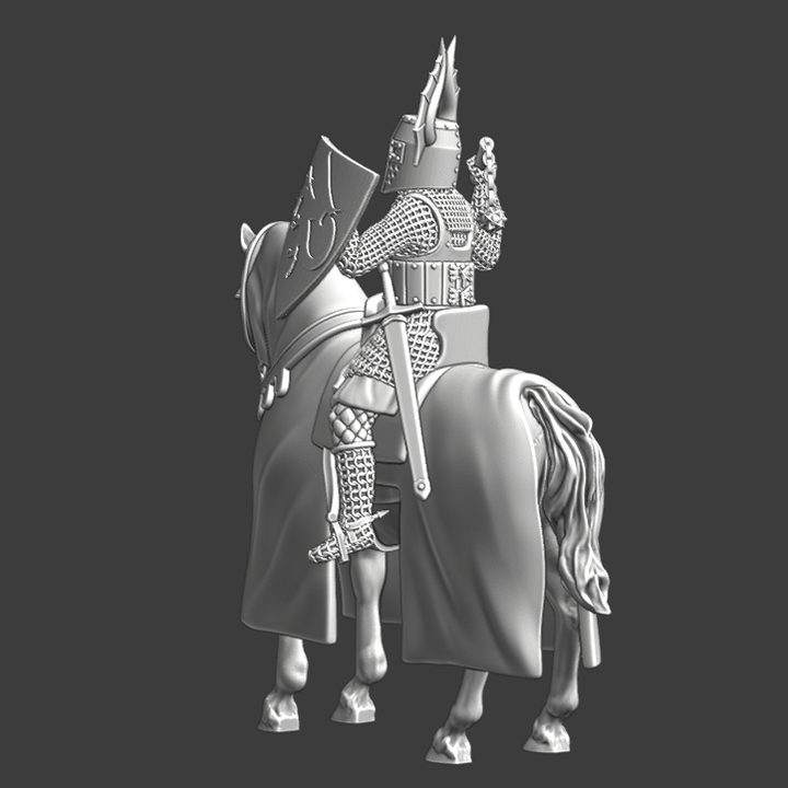 3D Printable Medieval dragon knight - mounted with flail by Northern ...