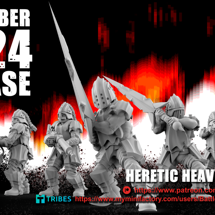 3D Printable Heretic heavy soldiers by BattleCat Grim Wars
