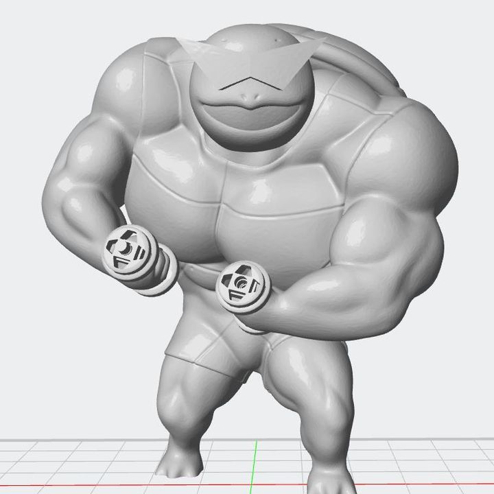 3D Printable Ultra swole Squirtle weights by Nichole Marie