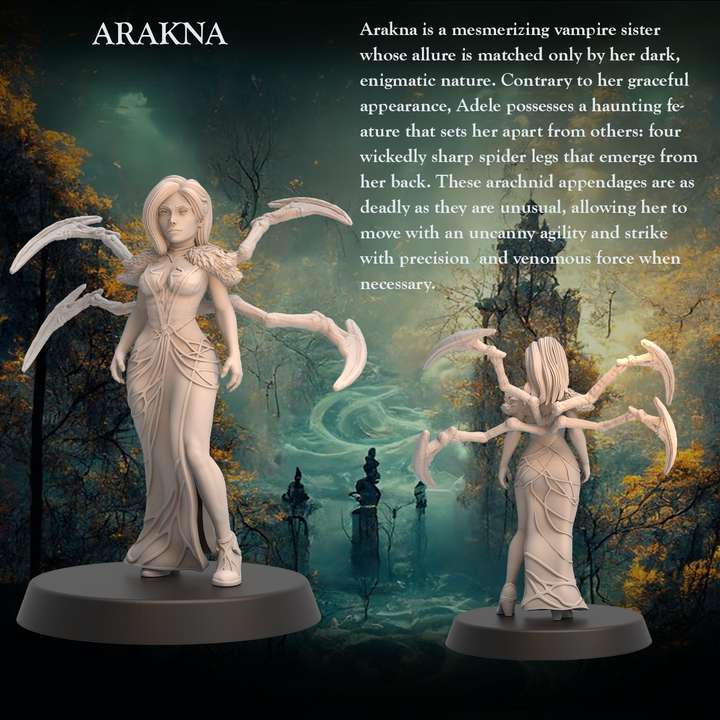 3D Printable Spider Queen Assassin Arakna - Spider Queen Assassin - 32mm - Heroic scale by Ravi ...