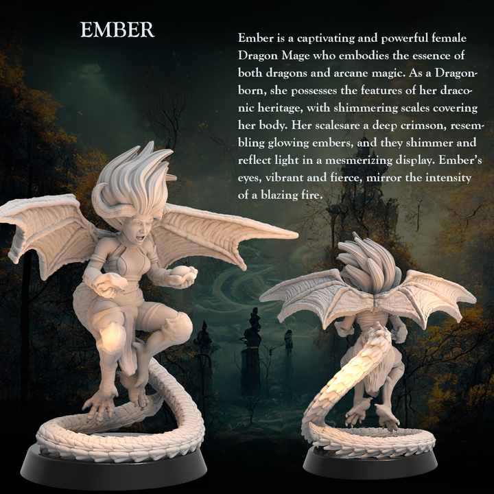 3D Printable Ember - Tabletop Heroes V1 32mm - Heroic scale by Ravi Sampath