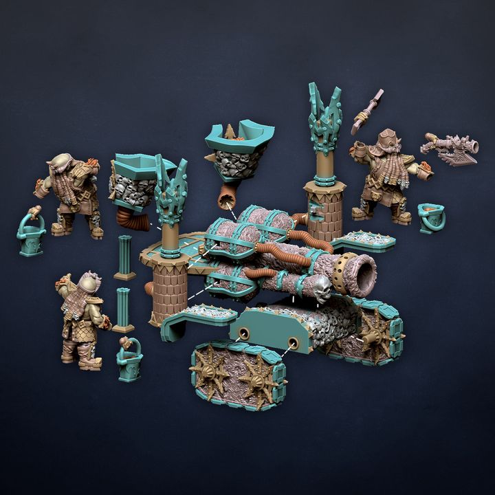 3D Printable Naphtha Launcher by Dragon's Lake Miniaturas