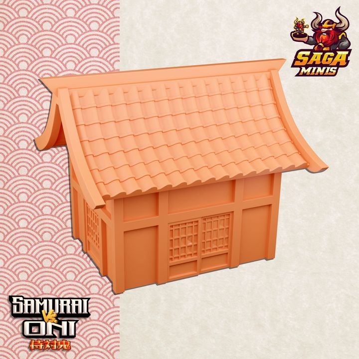 3D Printable Japanese Old Store by Saga Miniatures