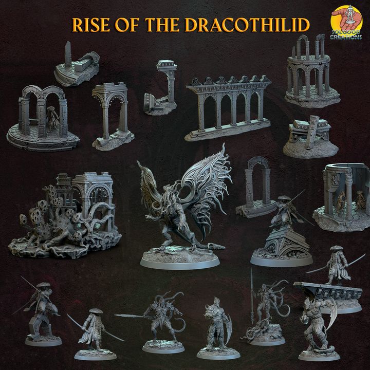 3D Printable Diorama - Rise of the Dracothilid by SolGood Creations