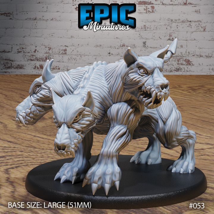 3D Printable Skinned Cerberus Set / Undead Three Headed Hellhound ...