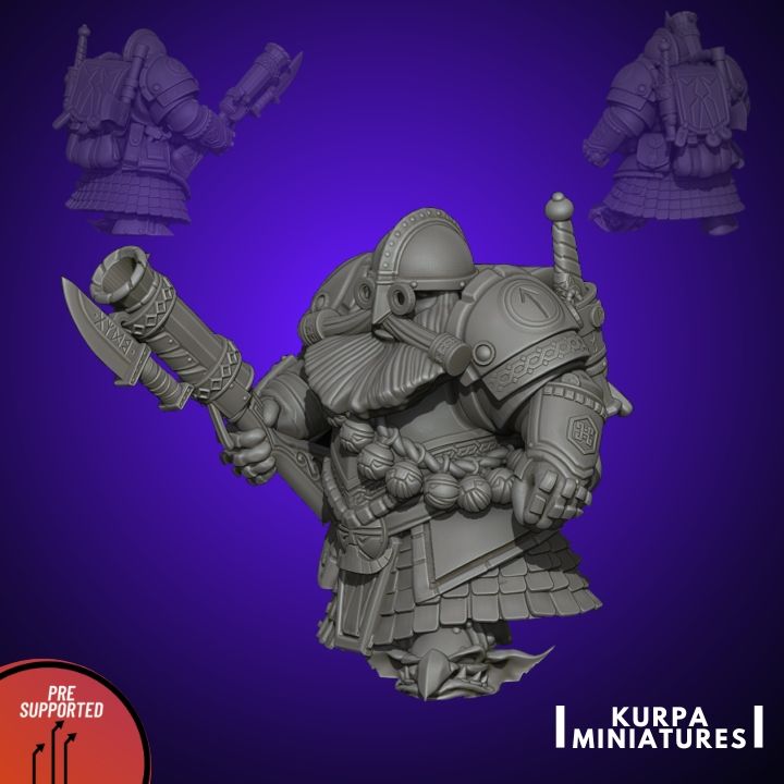 3D Printable Dwarf Engineer by Kurpa Miniatures