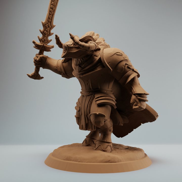 3D Printable Minotaur paladin, minotaur warrior with sword - supported ...