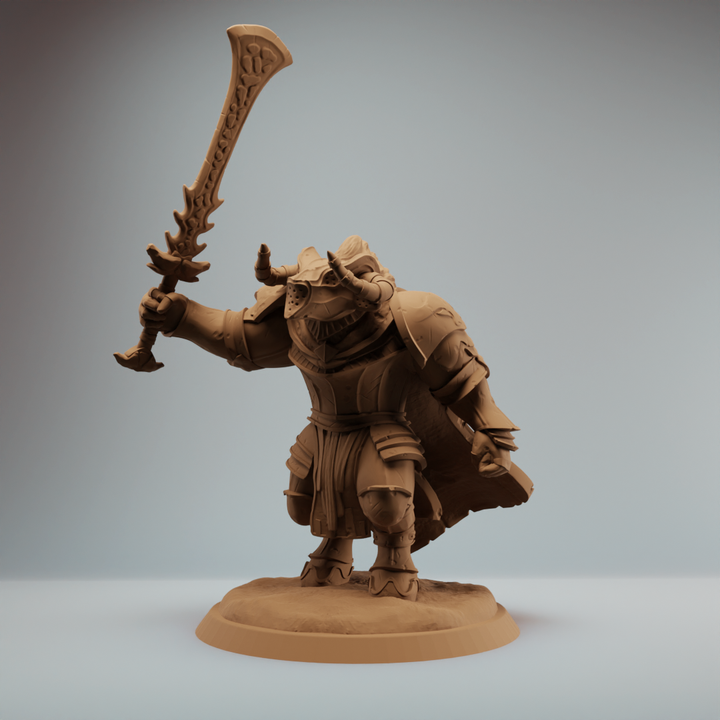 3D Printable Minotaur paladin, minotaur warrior with sword - supported ...