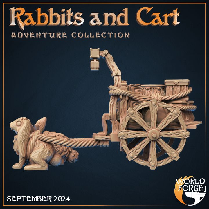 3D Printable Rabbits and Cart by World Forge Miniatures