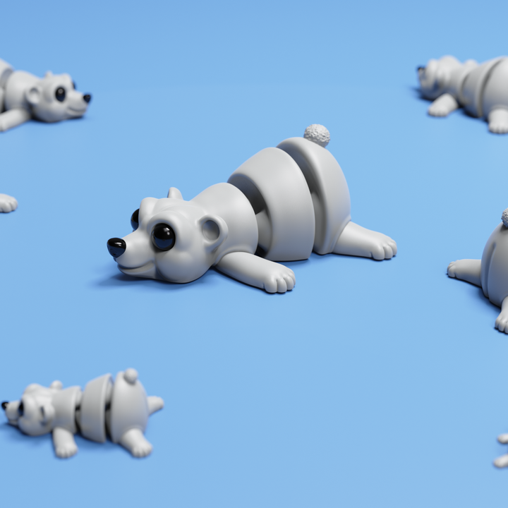 3D Printable Pablo Cute Bear / Wild Animal Articulated / Print-in-Place ...