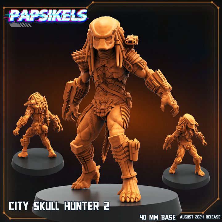 3D Printable CITY SKULL HUNTER by PAPSIKELS MINIATURES