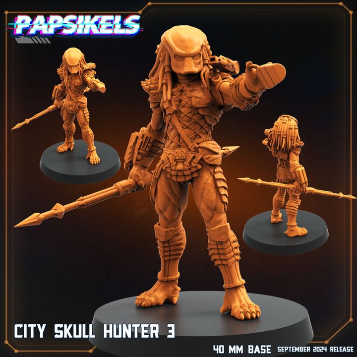 3D Printable CITY SKULL HUNTER by PAPSIKELS MINIATURES