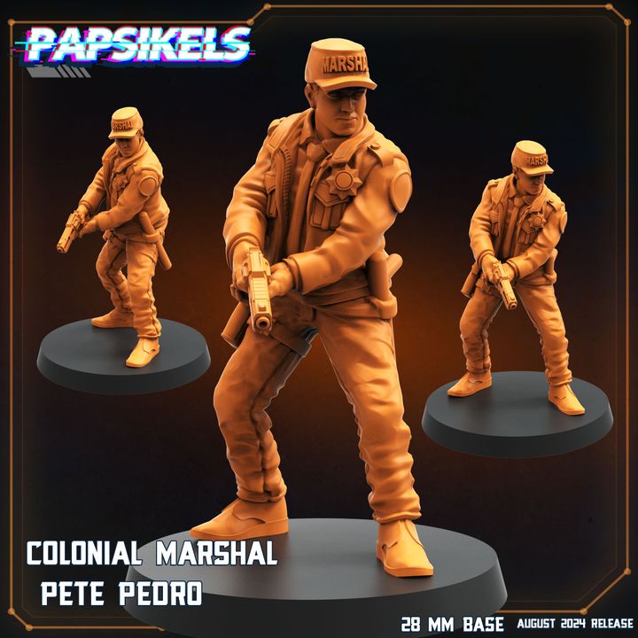 3D Printable COLONIAL MARSHALS by PAPSIKELS MINIATURES
