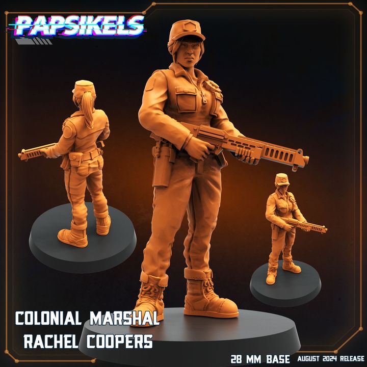 3D Printable COLONIAL MARSHALS by PAPSIKELS MINIATURES