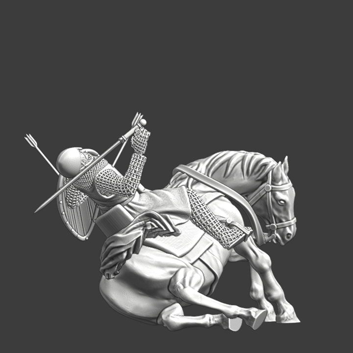 3D Printable Medieval crusader knight downed by an arrow storm by ...